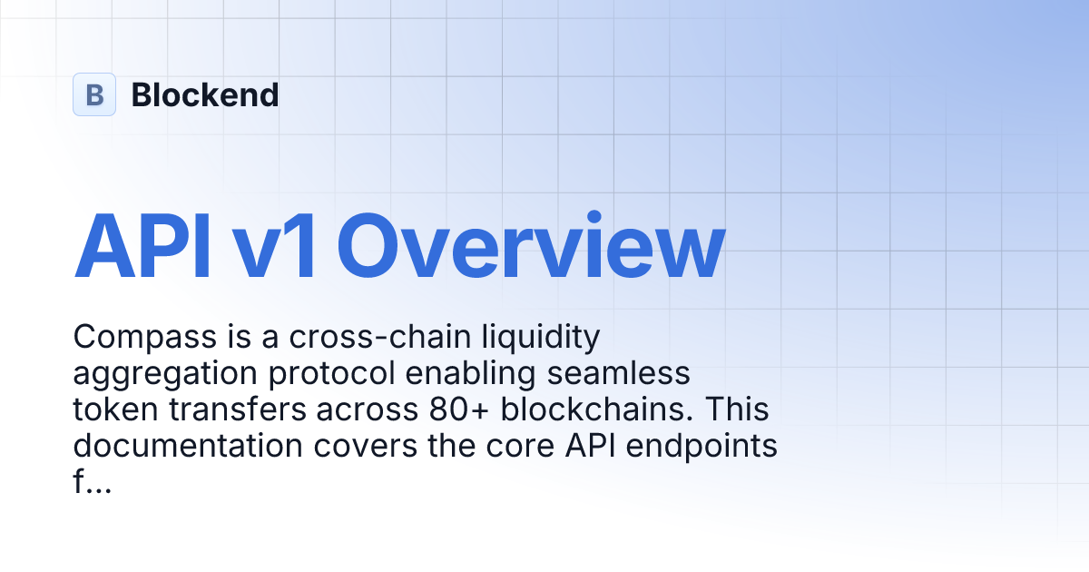 API v1 Overview | Compass Legacy | Blockend