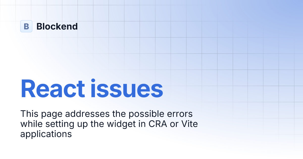 React issues | Blockend