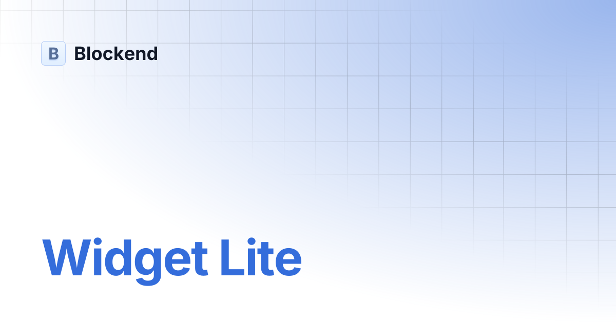Widget Lite | Blockend